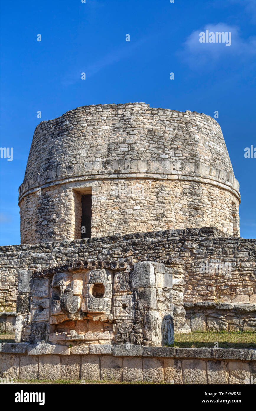 Templo Redondo (Round Temple), Mayapan, Mayan archaeological site ...