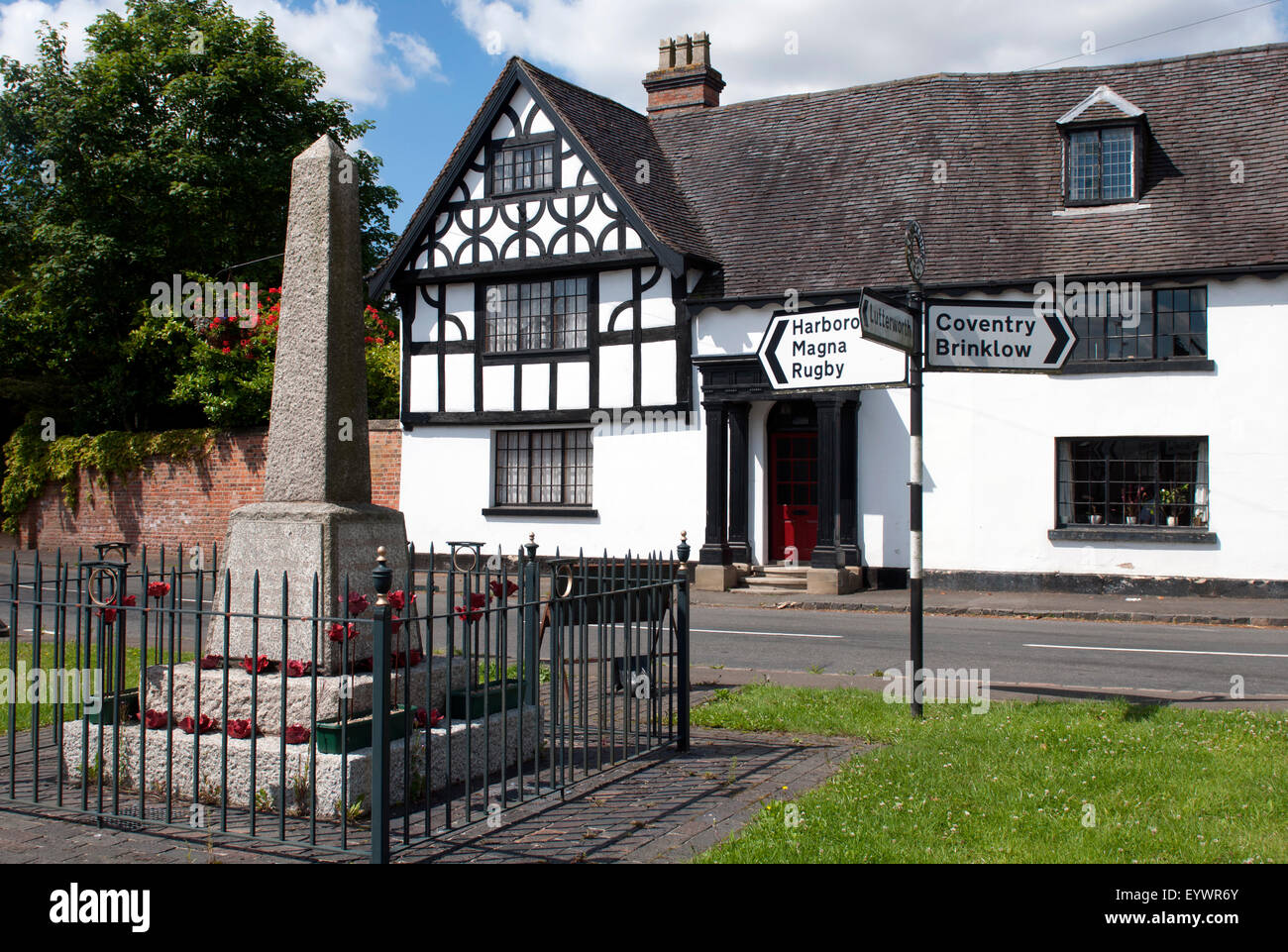 Pailton village including the war memorial, Warwickshire, England, UK ...