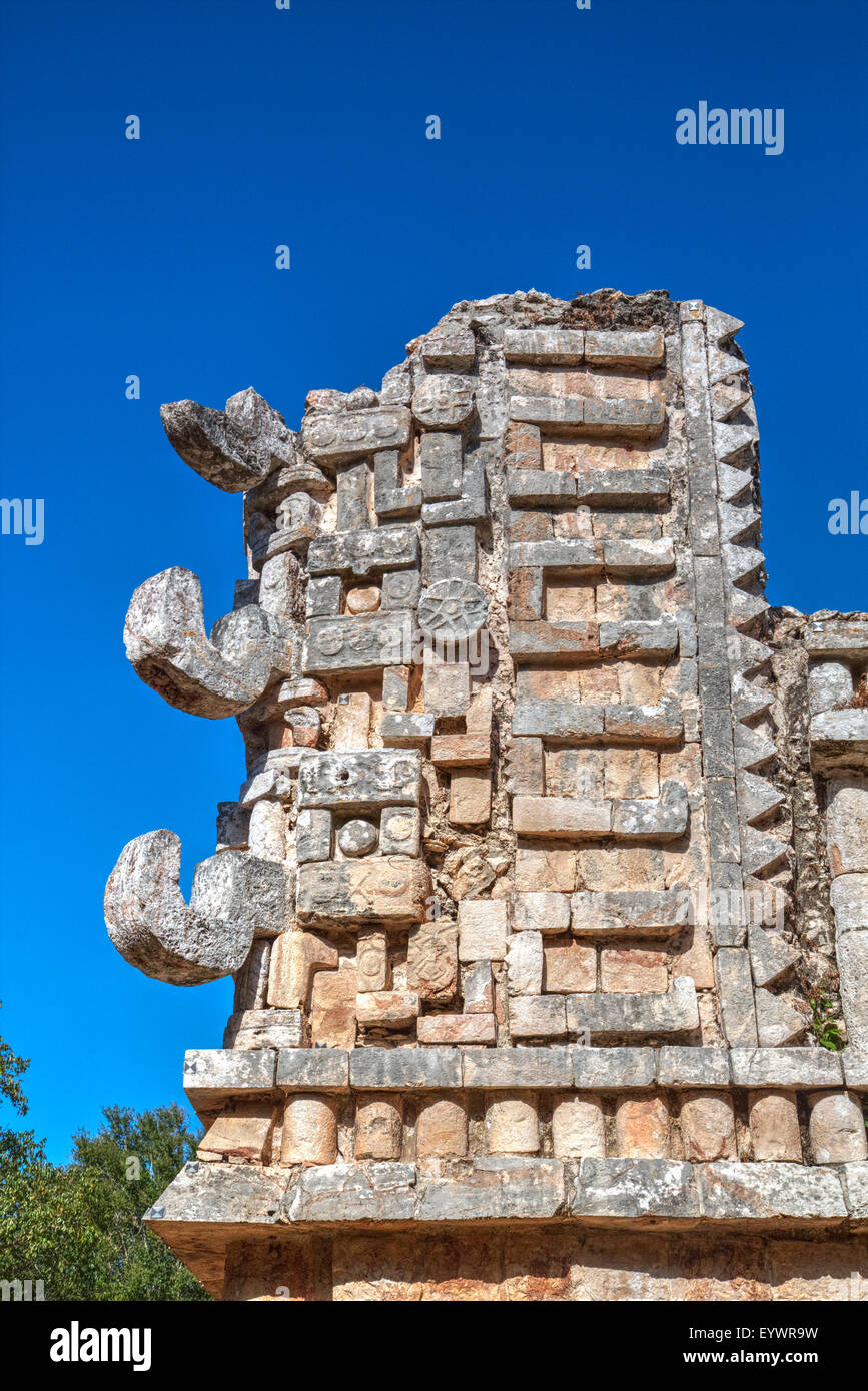 Chac Rain God masks, The Palace, Xlapak, Mayan archaeological site ...