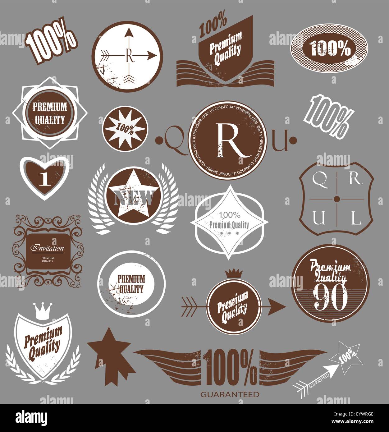 Set of retro vintage labels. Vector illustration Stock Vector Image ...