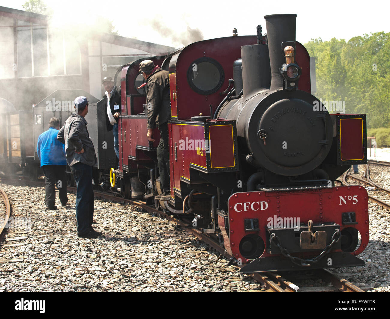 narrow gauge railway in Picardie , several engines Stock Photo - Alamy