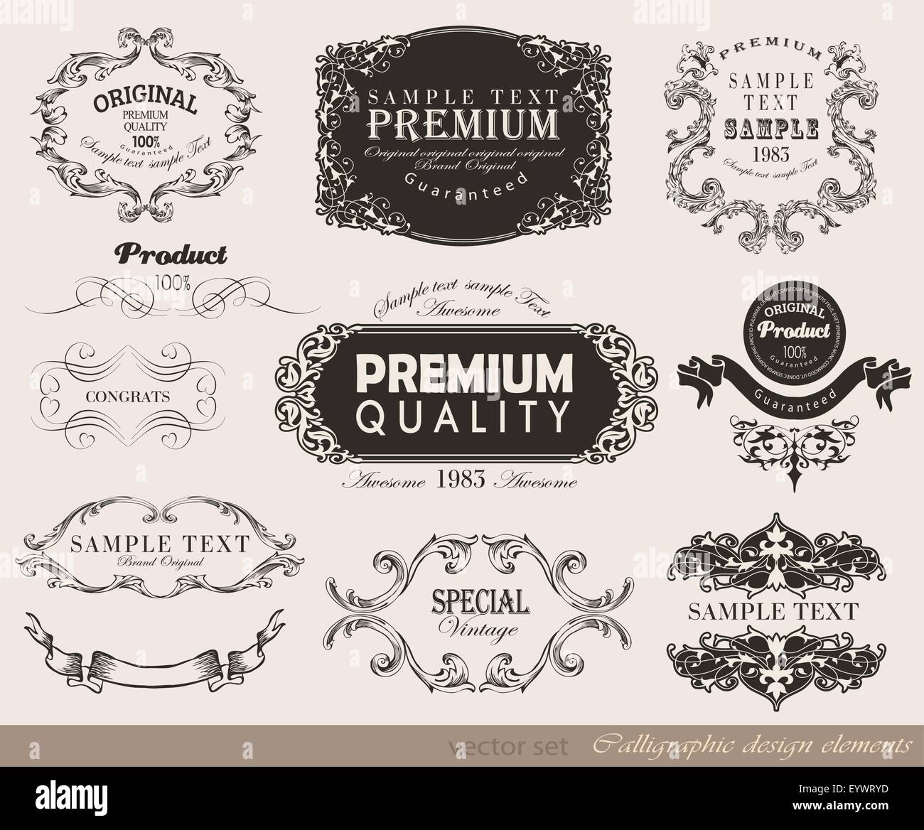 calligraphic design elements Stock Vector Image & Art - Alamy