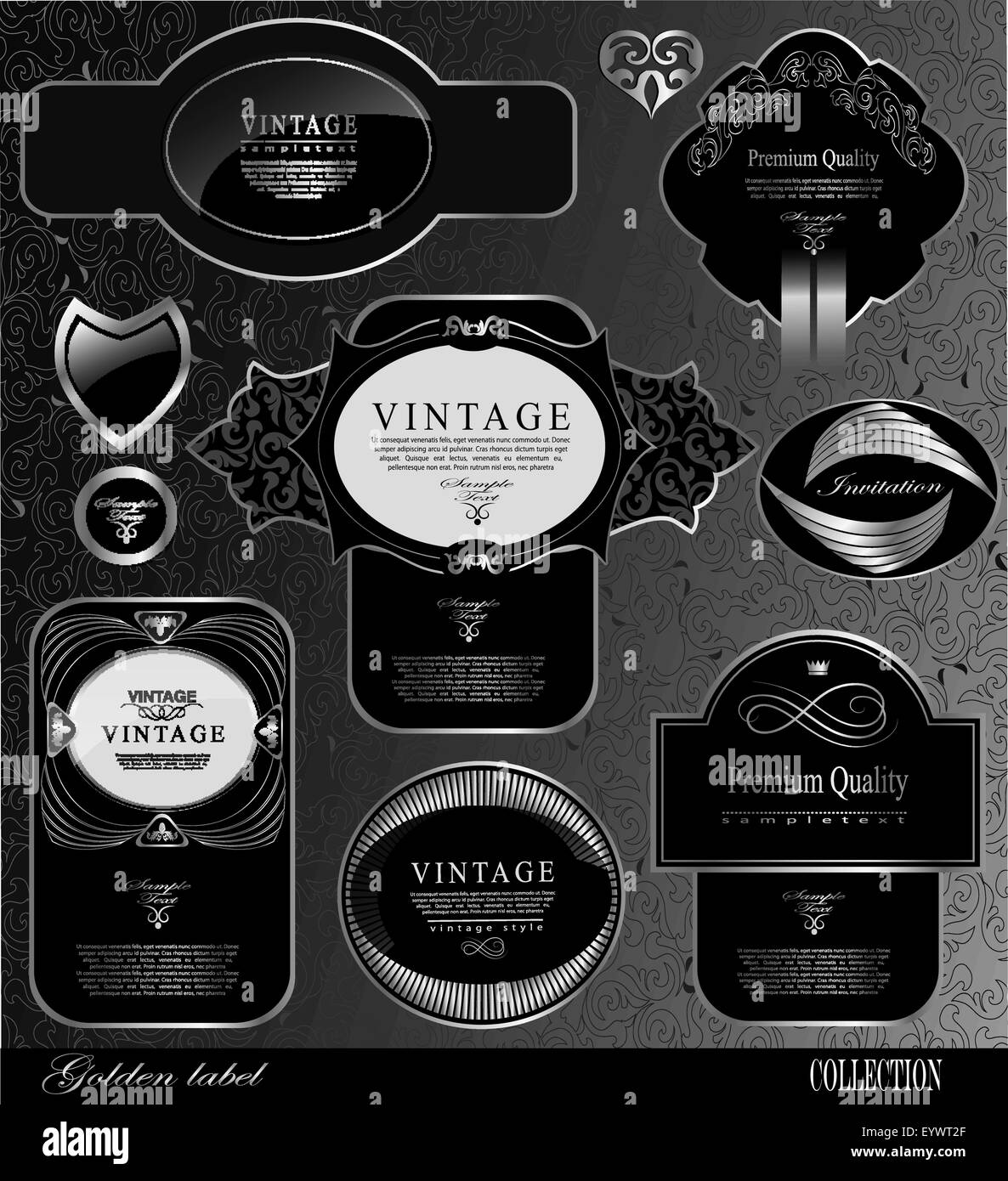 Retro black gold label Stock Vector Image & Art - Alamy