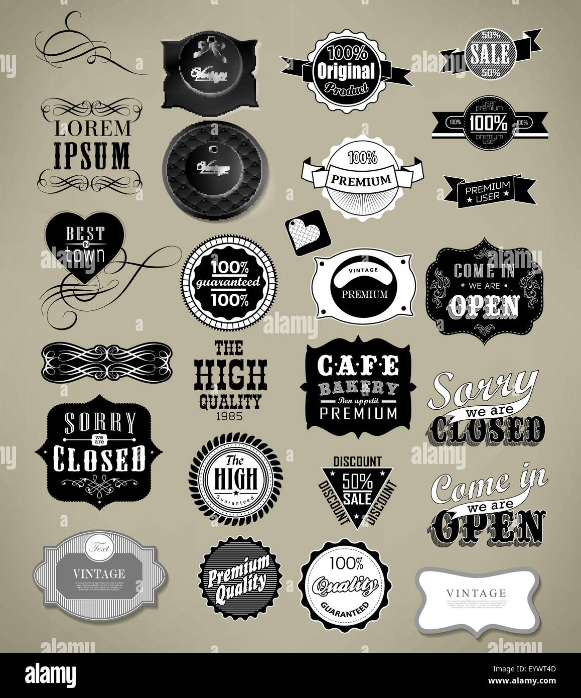 Set of vintage retro labels Stock Vector Image & Art - Alamy