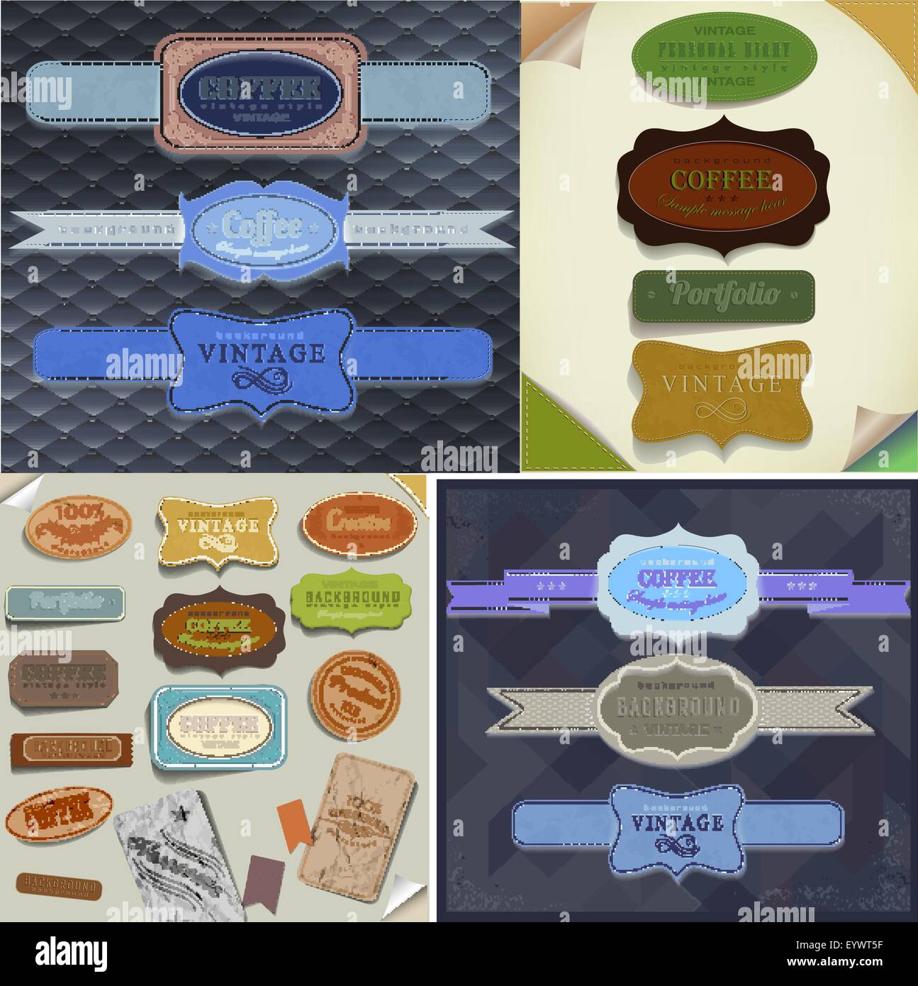 Set of vector retro ribbons, old Stock Vector Image & Art - Alamy