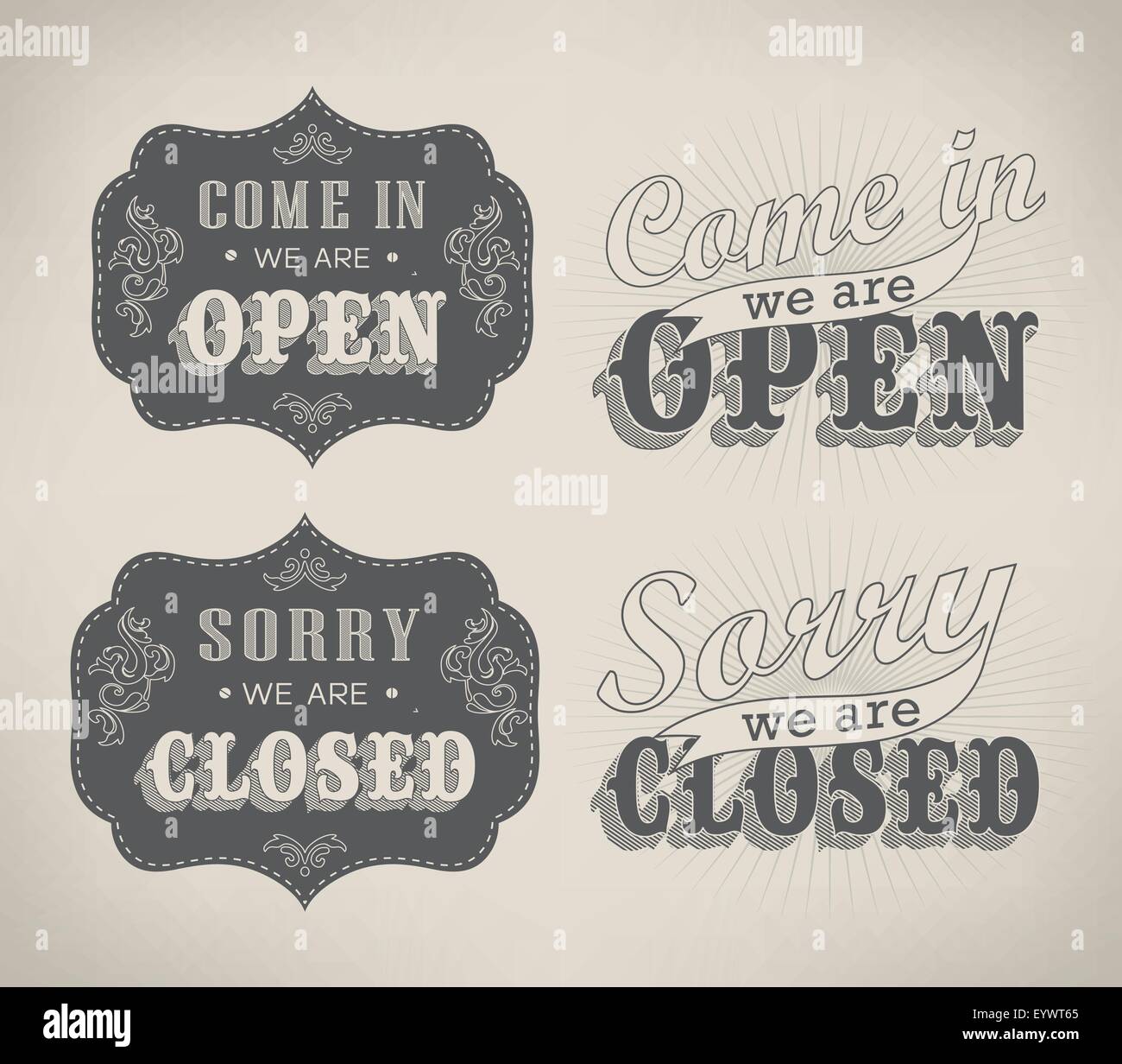Retro signs Open and Closed Stock Vector Image & Art - Alamy