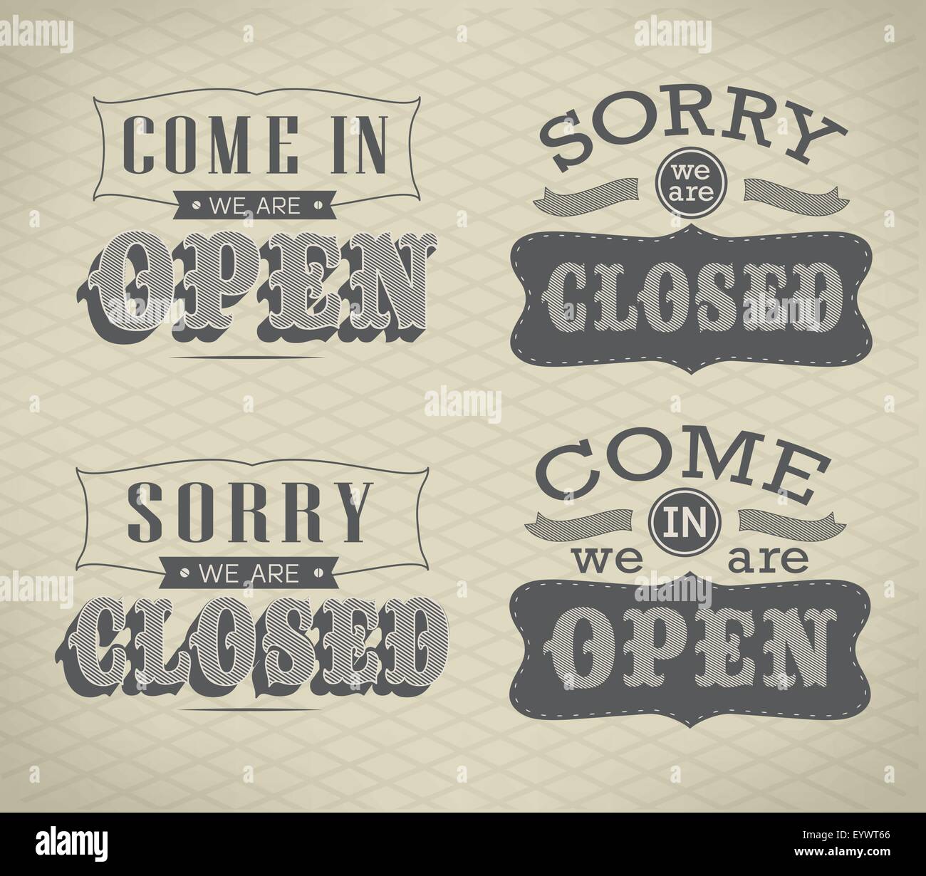 Retro signs Open and Closed Stock Vector Image & Art - Alamy