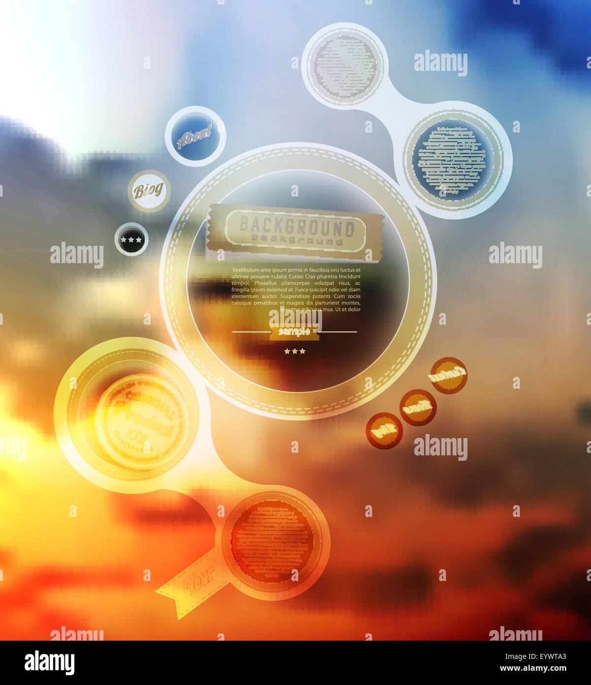 Vector Web Elements, Buttons and Labels. Site Navigation Stock Vector ...
