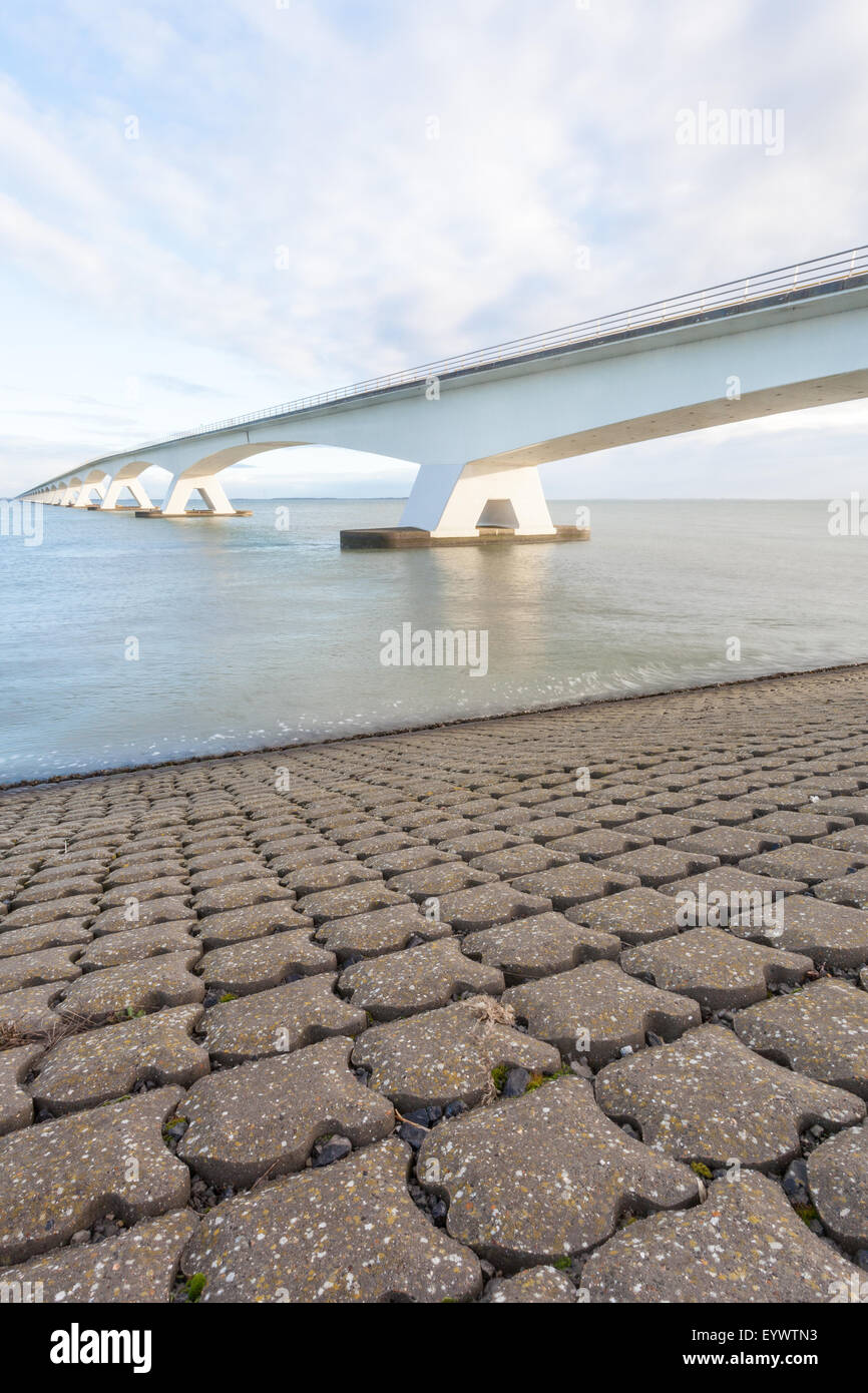 a long bruf cross the big lake or river on a cloudy day Stock Photo - Alamy