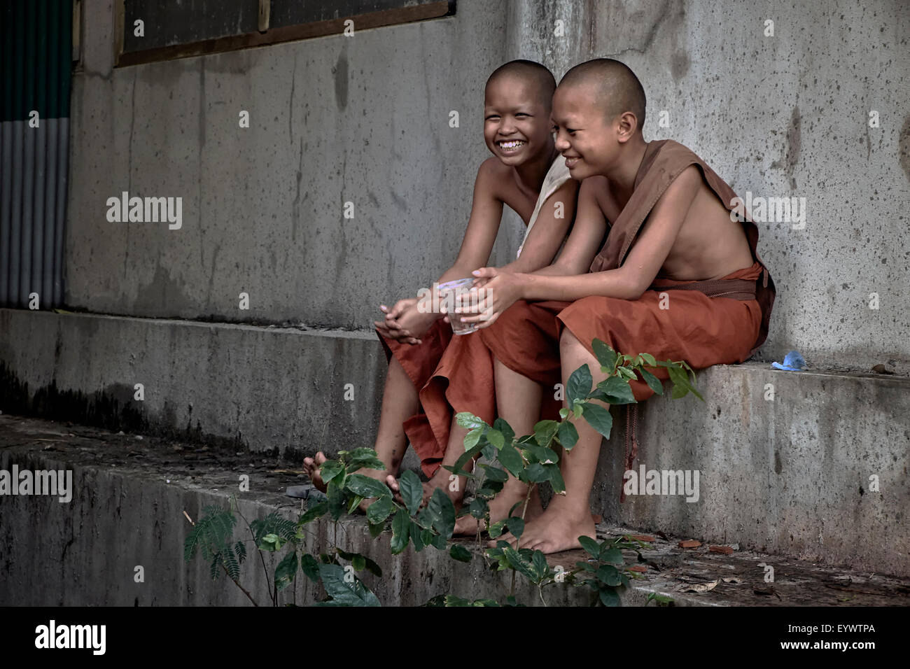Thailand monk. Novice boy monks at a Thailand temple retreat. Thailand ...