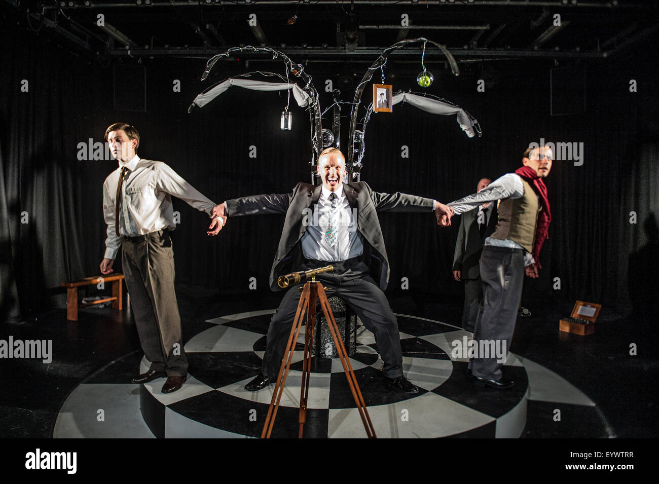 Actors performing in 'To Kill a Machine' a play written by Welsh writer ...