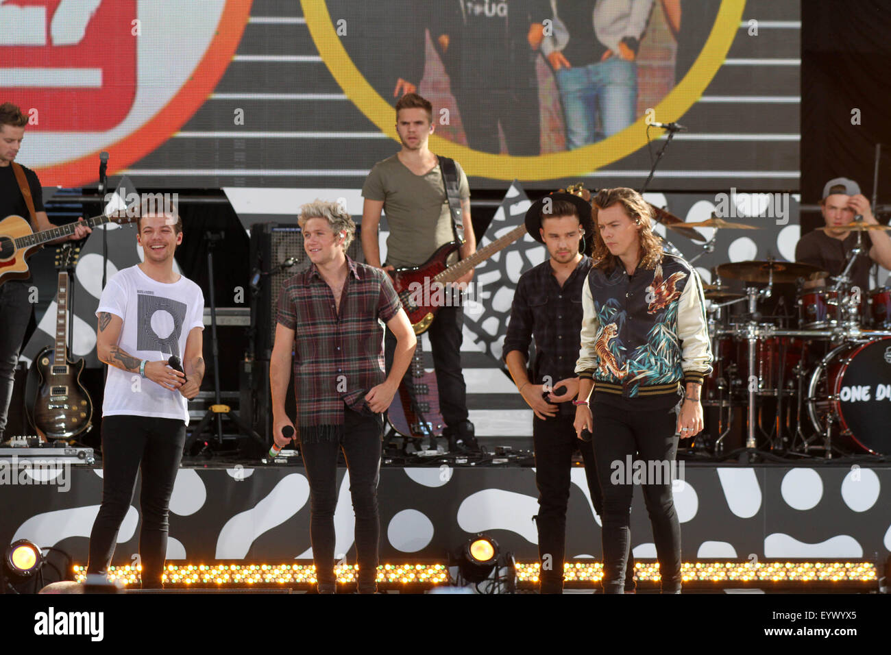 New York, USA. 4th Aug, 2015. One Direction performs for Good Morning ...