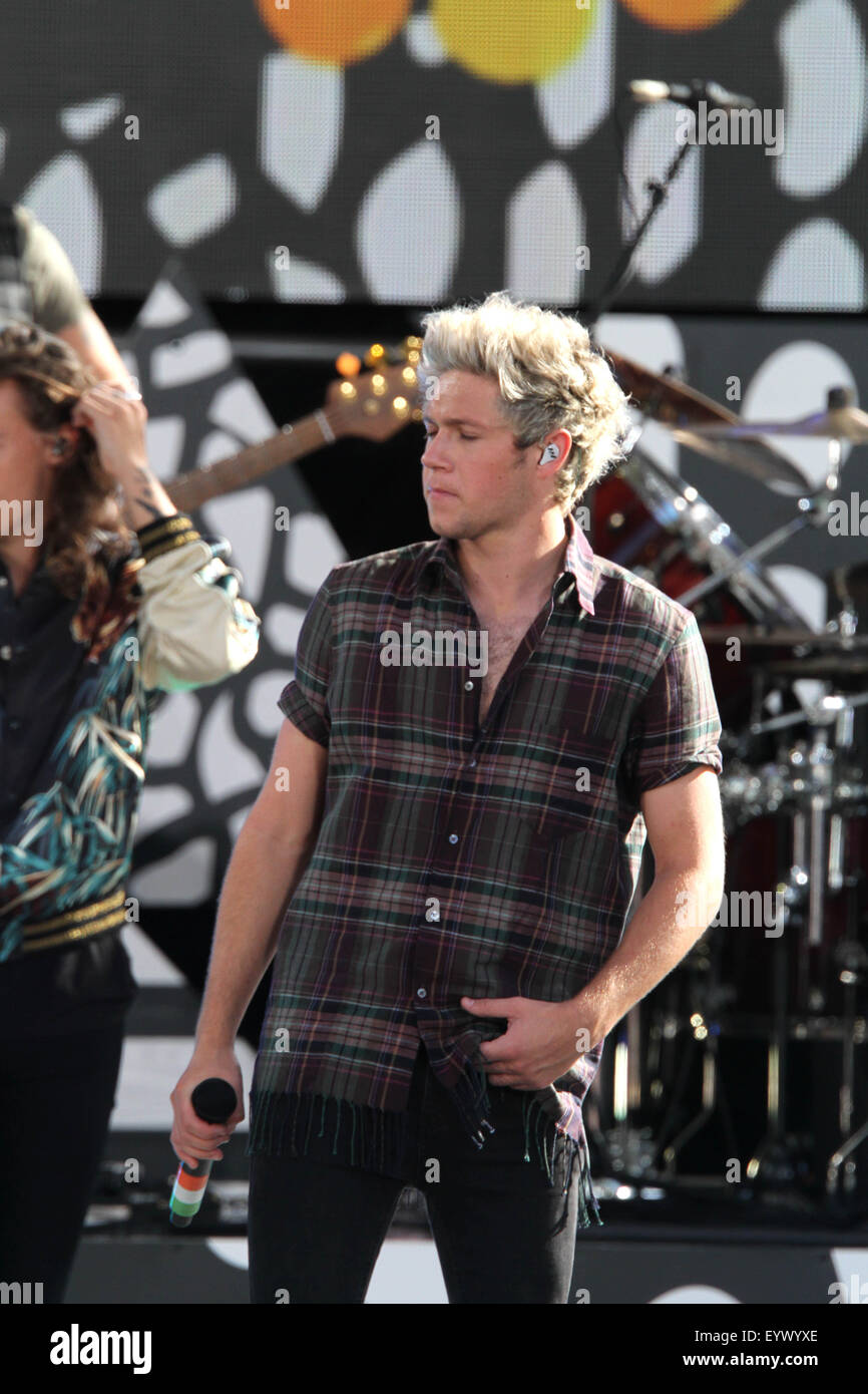 New York, USA. 4th Aug, 2015. One Direction performs for Good Morning ...