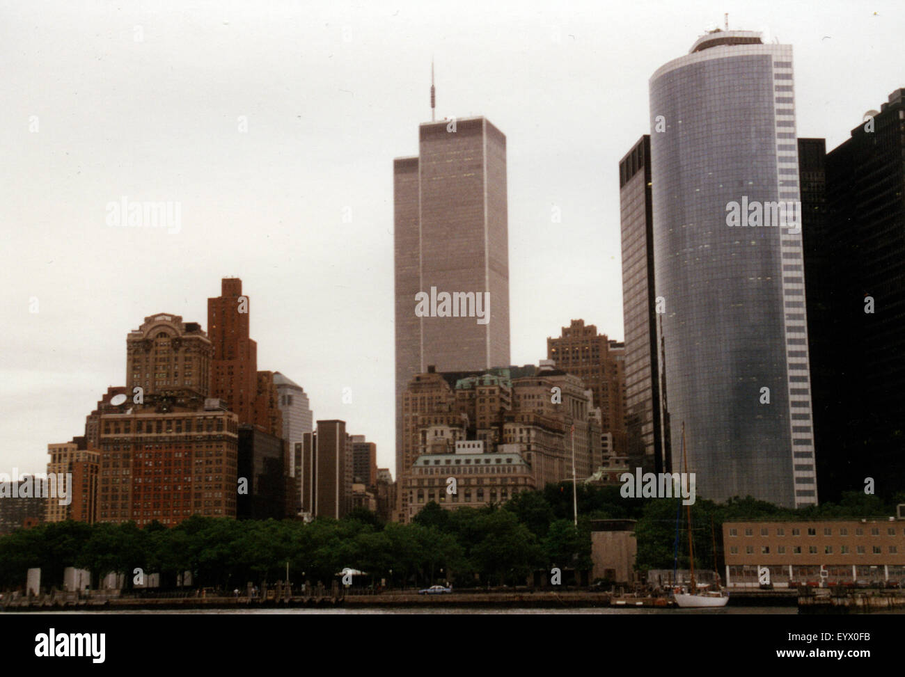 JULY 1995 - NEW YORK: the skyline of Manhattan with the Twin Towers of ...