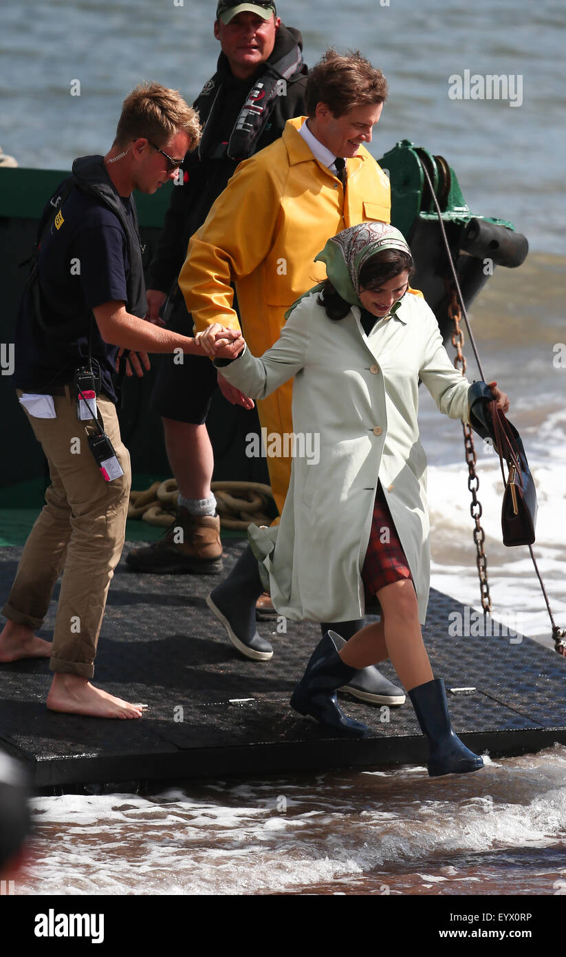 Colin Firth and Rachel Weisz film a scene for the as yet untitled ...