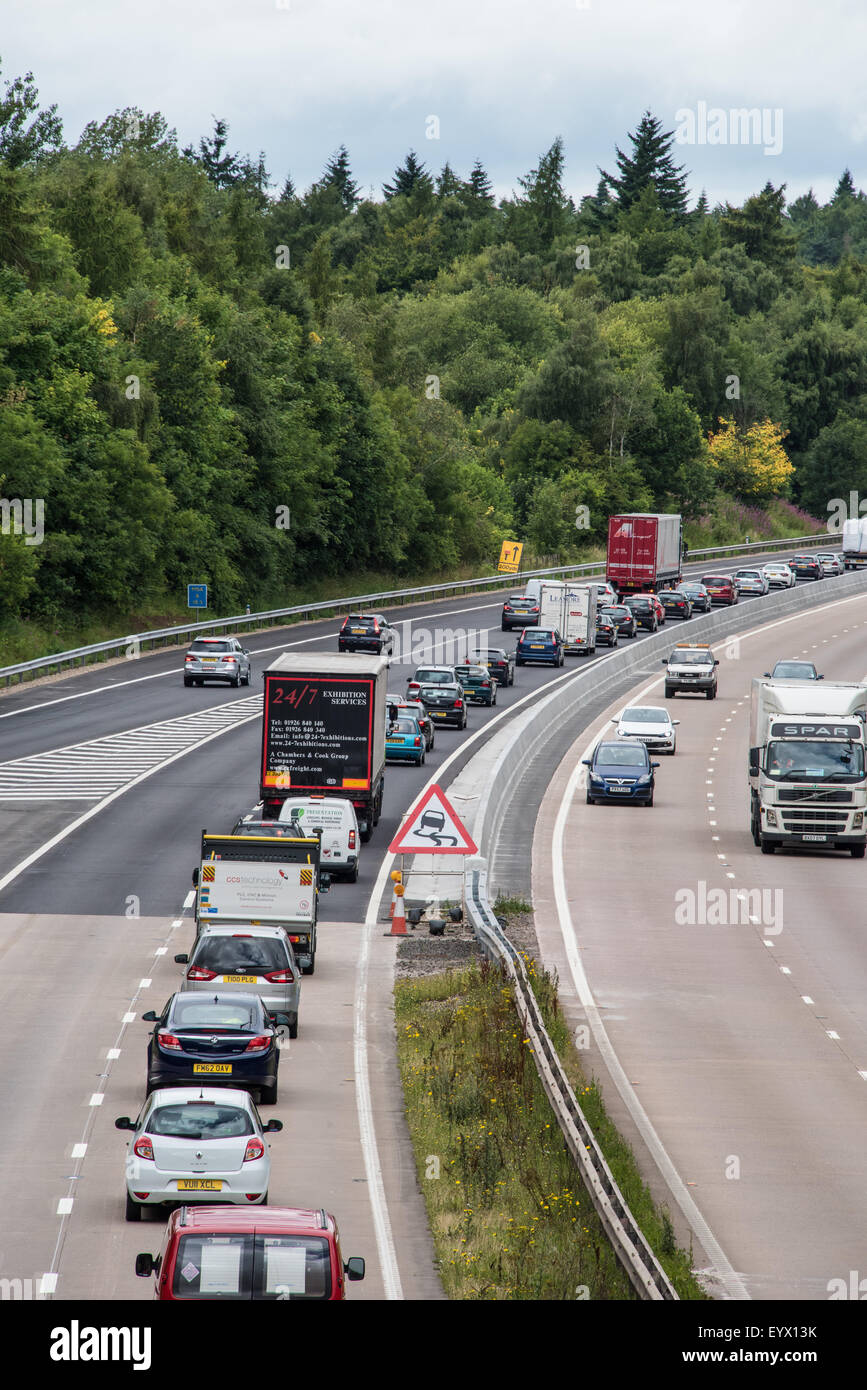 Traffic Jam on M54 Motorway at junction 3 between Cosford and Telford ...