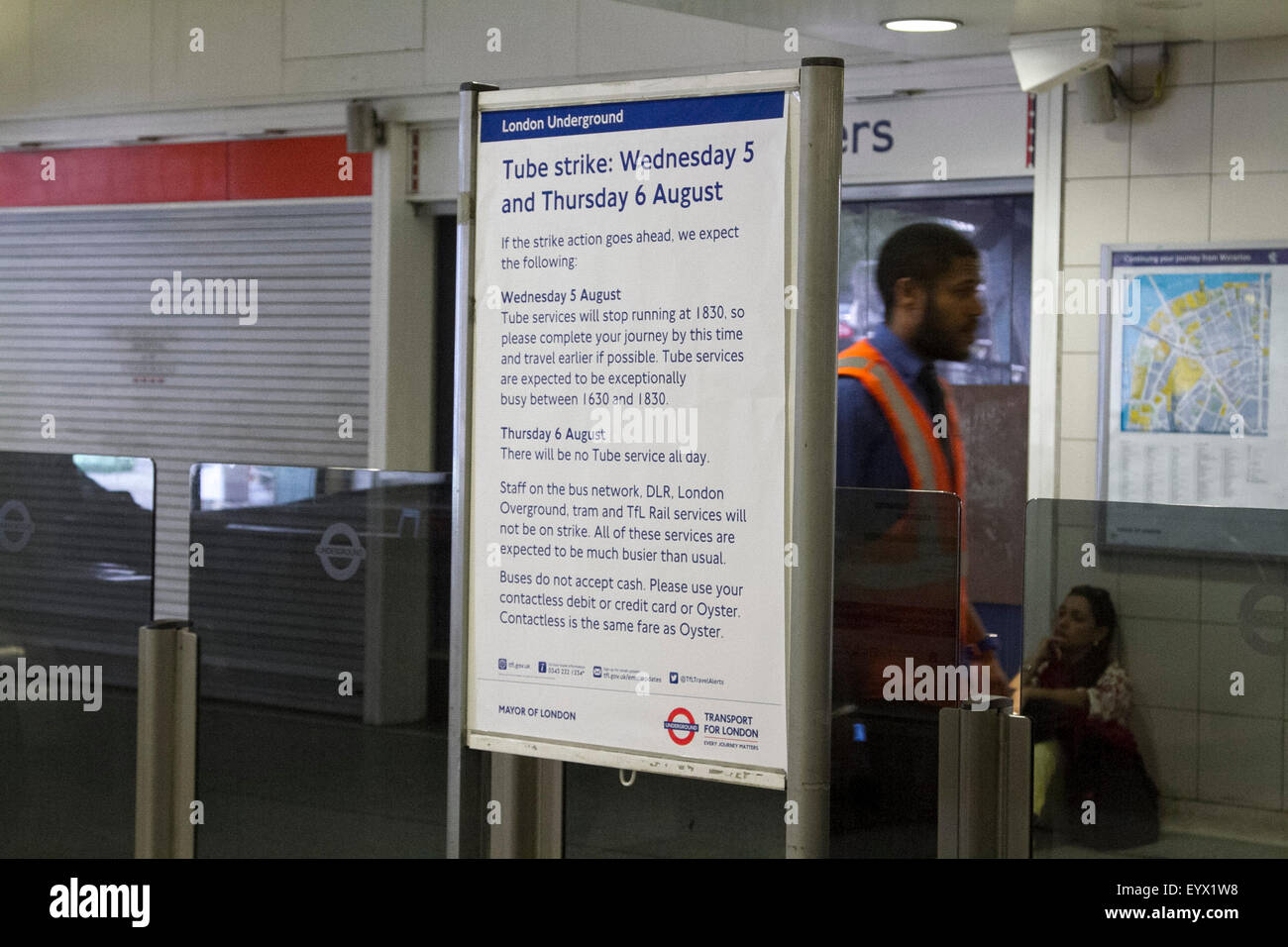 London underground notice board hi-res stock photography and images - Alamy