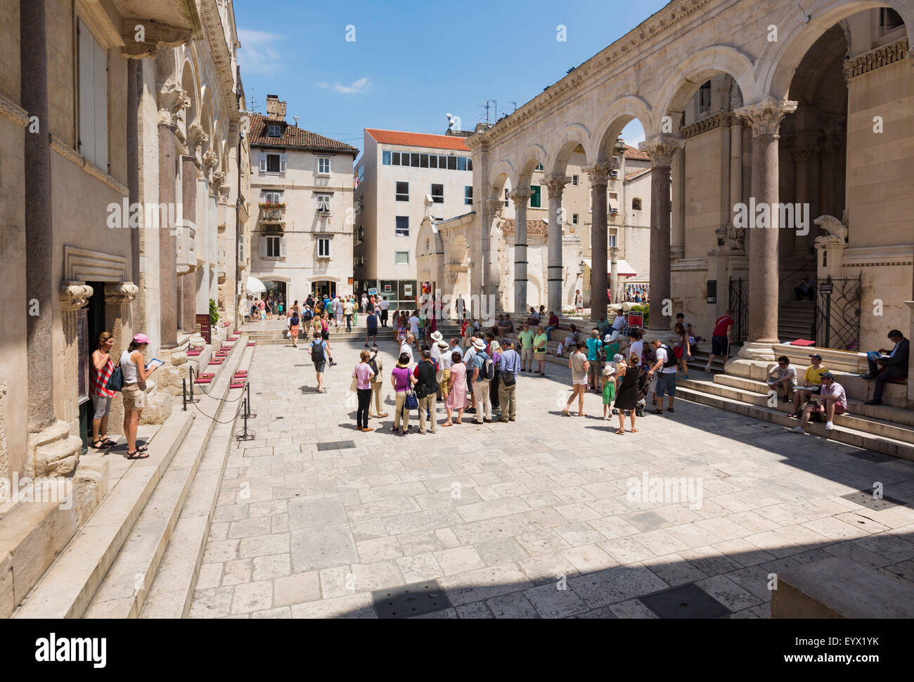 Split, Dalmatian Coast, Croatia. Peristyle or Perestil Square. The ...