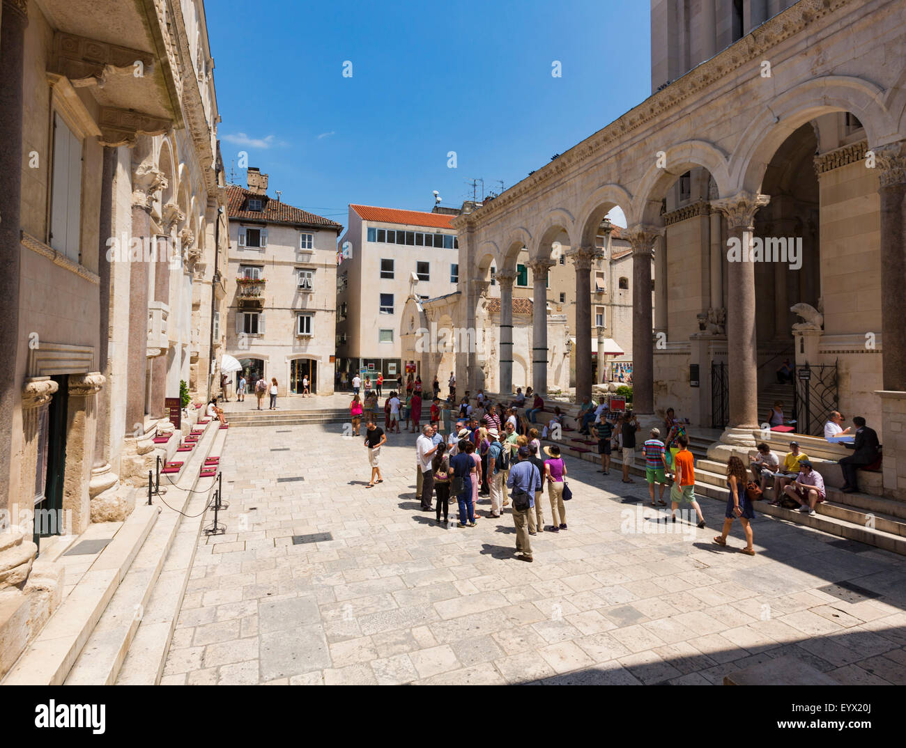 Split, Dalmatian Coast, Croatia. Peristyle or Perestil Square. The ...