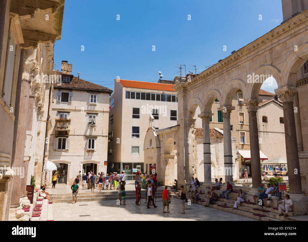 Split, Dalmatian Coast, Croatia. Peristyle or Perestil Square. The ...