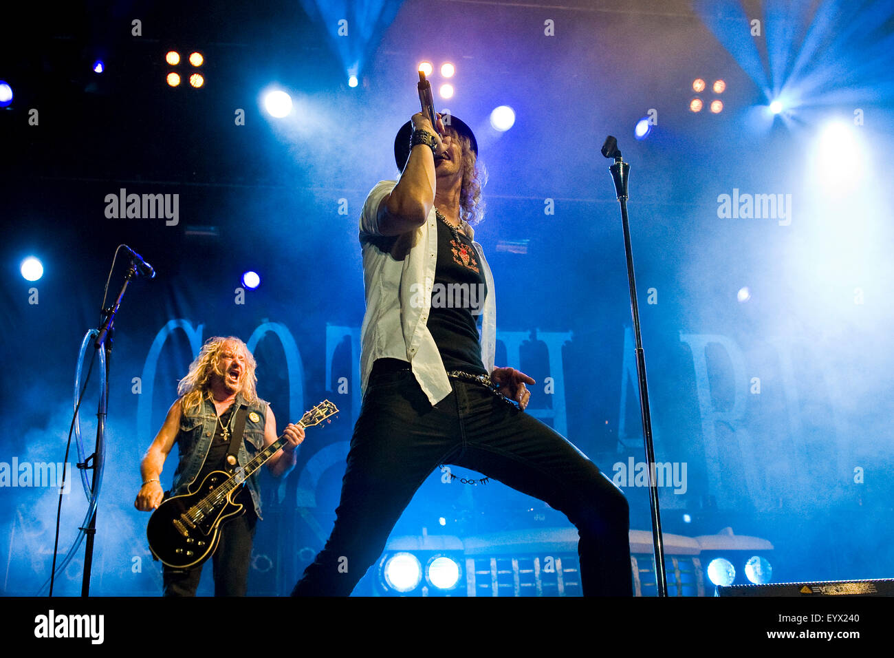 01.08.2015, Switzerland, Tenero, Gotthard band in concert Stock Photo ...