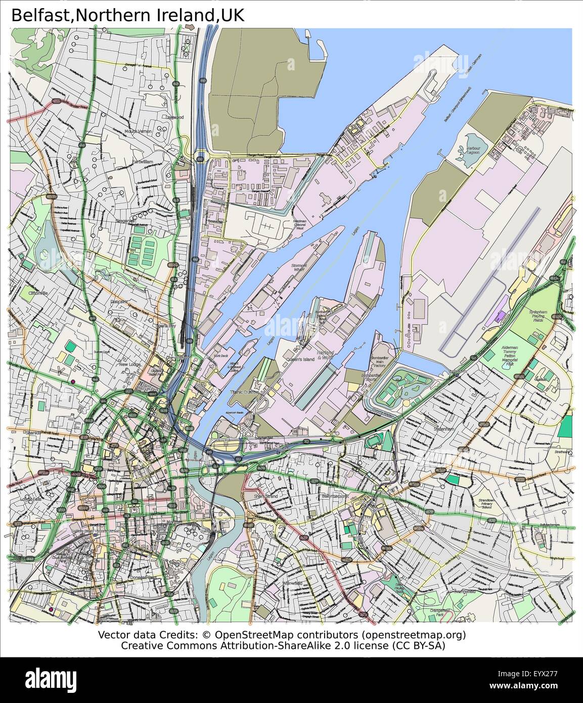 Belfast, Ireland Aerial View Stock Vector Images - Alamy