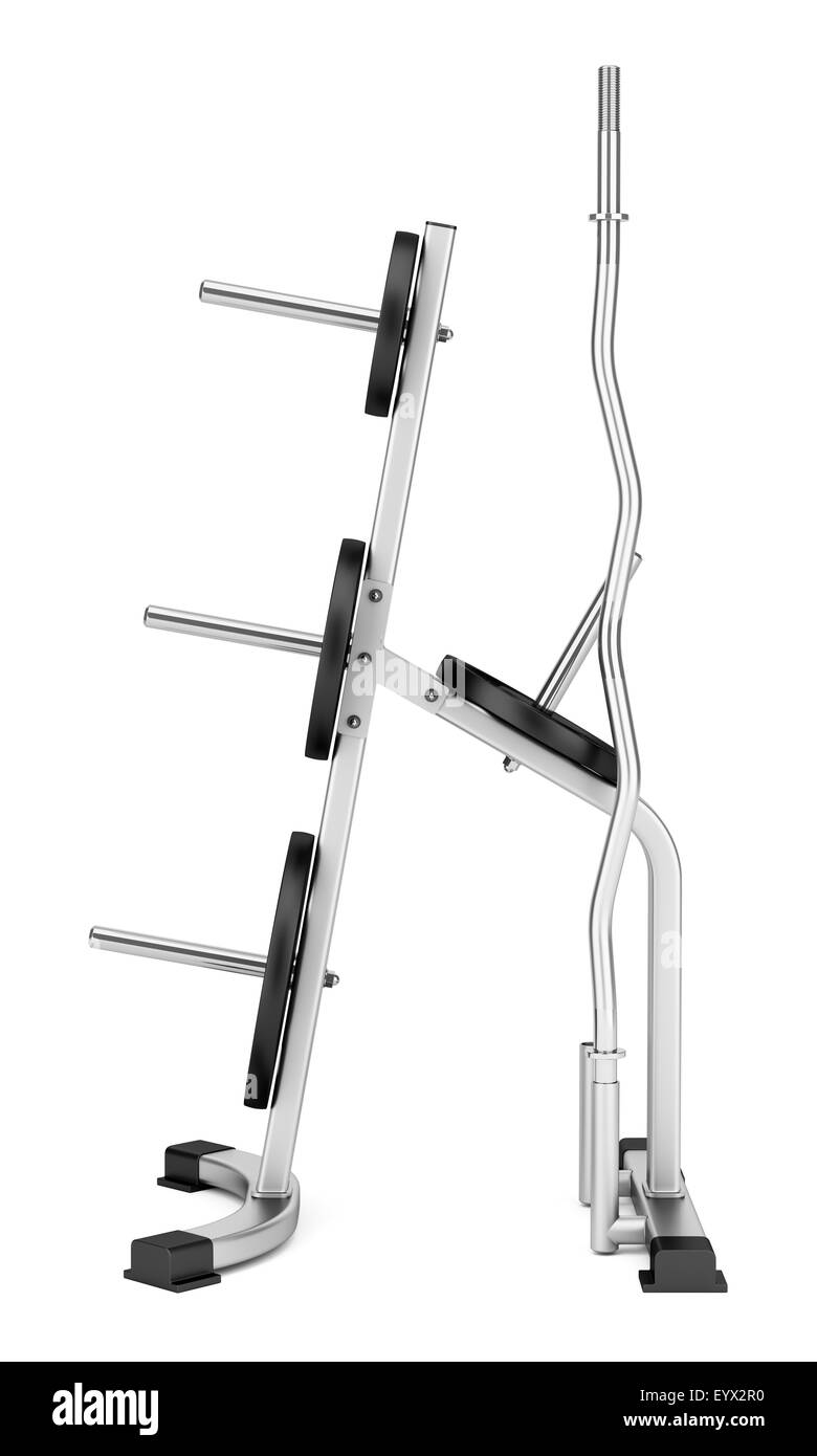 gym weight rack isolated on white background Stock Photo - Alamy