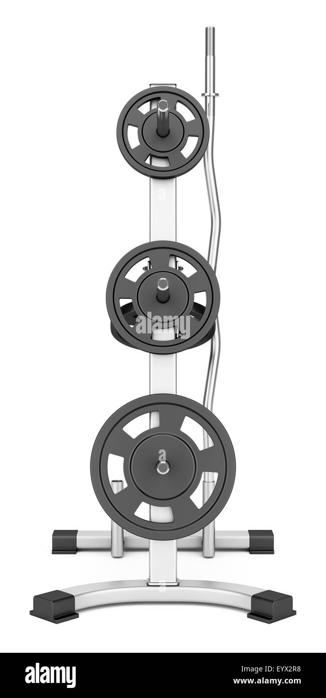 gym weight rack isolated on white background Stock Photo - Alamy