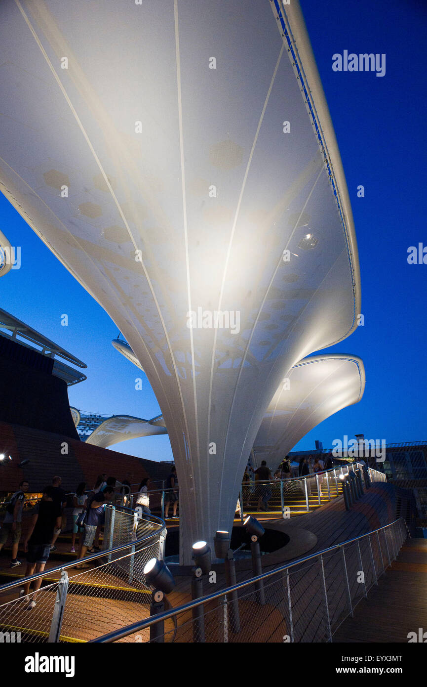 Italy Milan Expo German Pavilion outdoor evening 2015, architectural ...