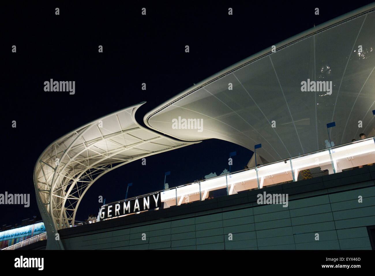 Italy Milan Expo German Pavilion outdoor evening 2015, architectural ...