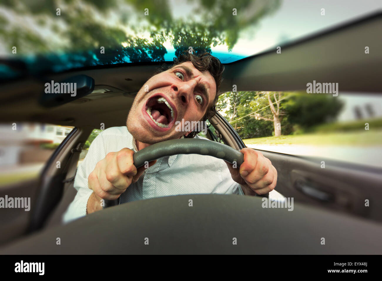 Man shouting car crash hi-res stock photography and images - Alamy