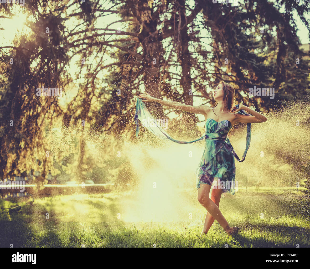 Lady dancing in water hi-res stock photography and images - Alamy