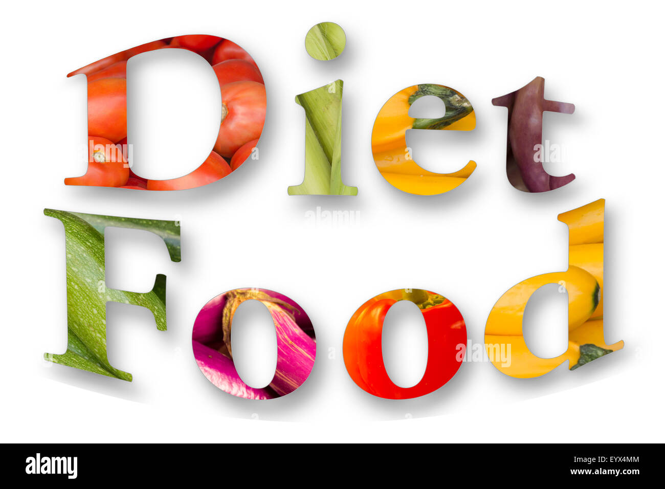 Healthy eating themed vegetables spell the word diet food Stock Photo ...
