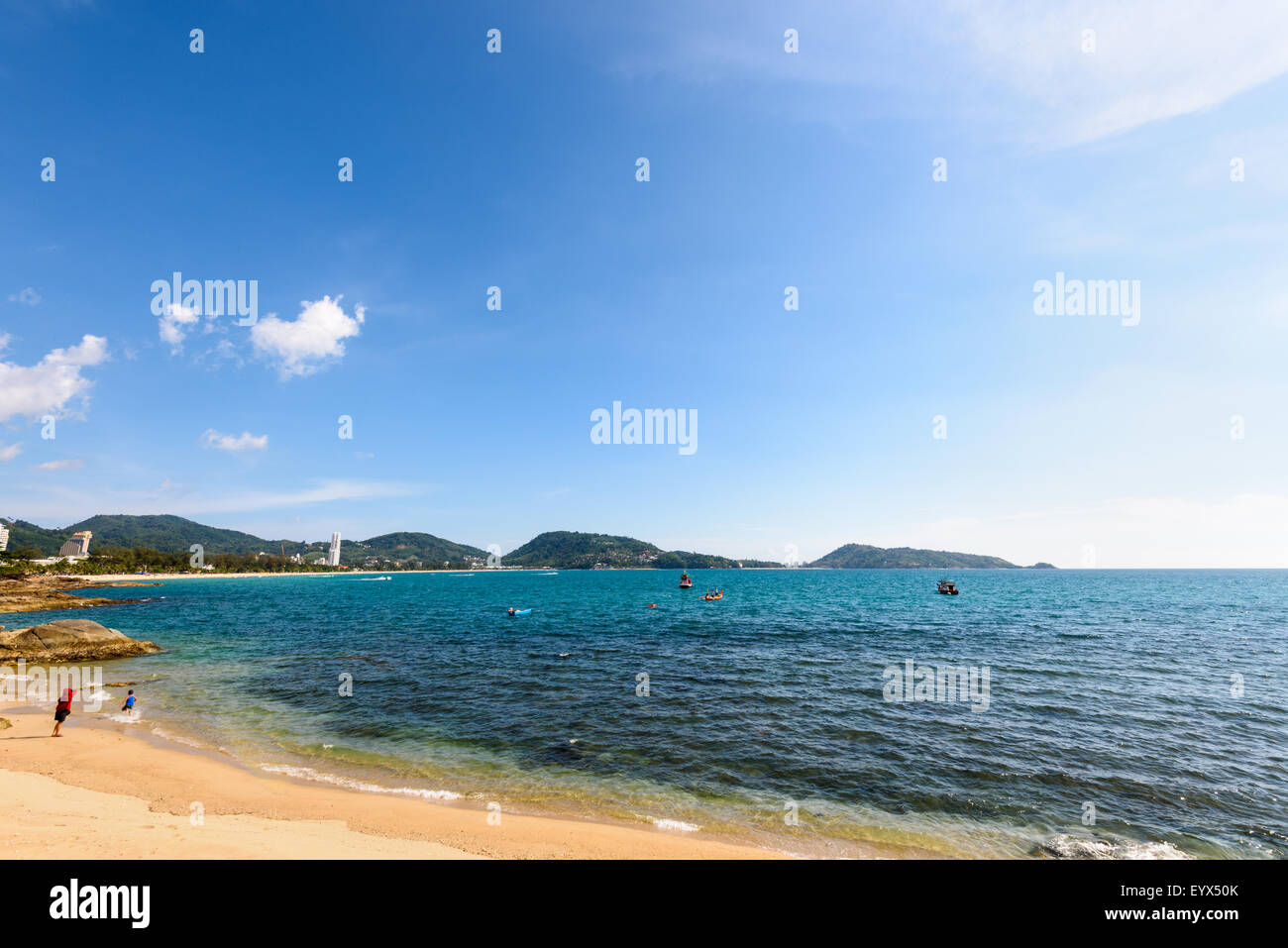 Beautiful landscape Hat Kalim Beach and Andaman Sea under sky sunny at ...