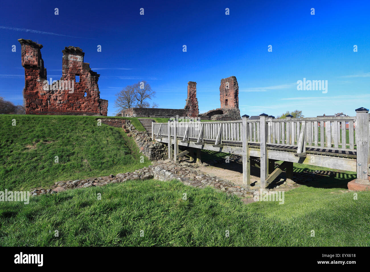 The ruins of Penrith Castle, English Heritage, Penrith town, Cumbria ...