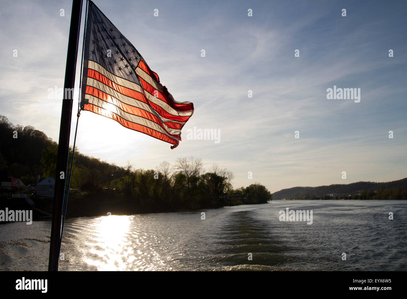 American flag by river hi-res stock photography and images - Alamy