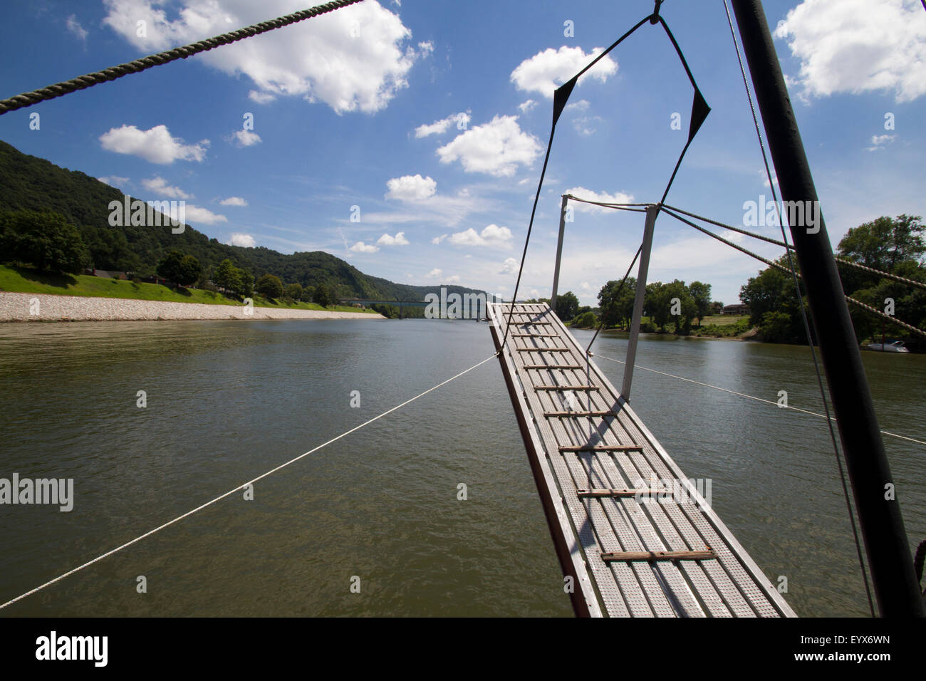 Bridge from a river boat, heading down river Stock Photo - Alamy