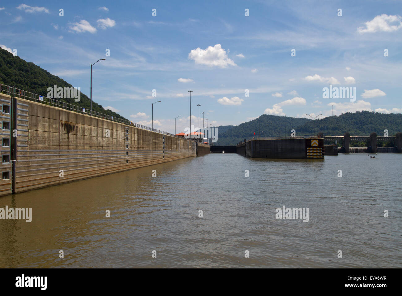 Entering the Marmet locks on the Kanawha River Stock Photo - Alamy