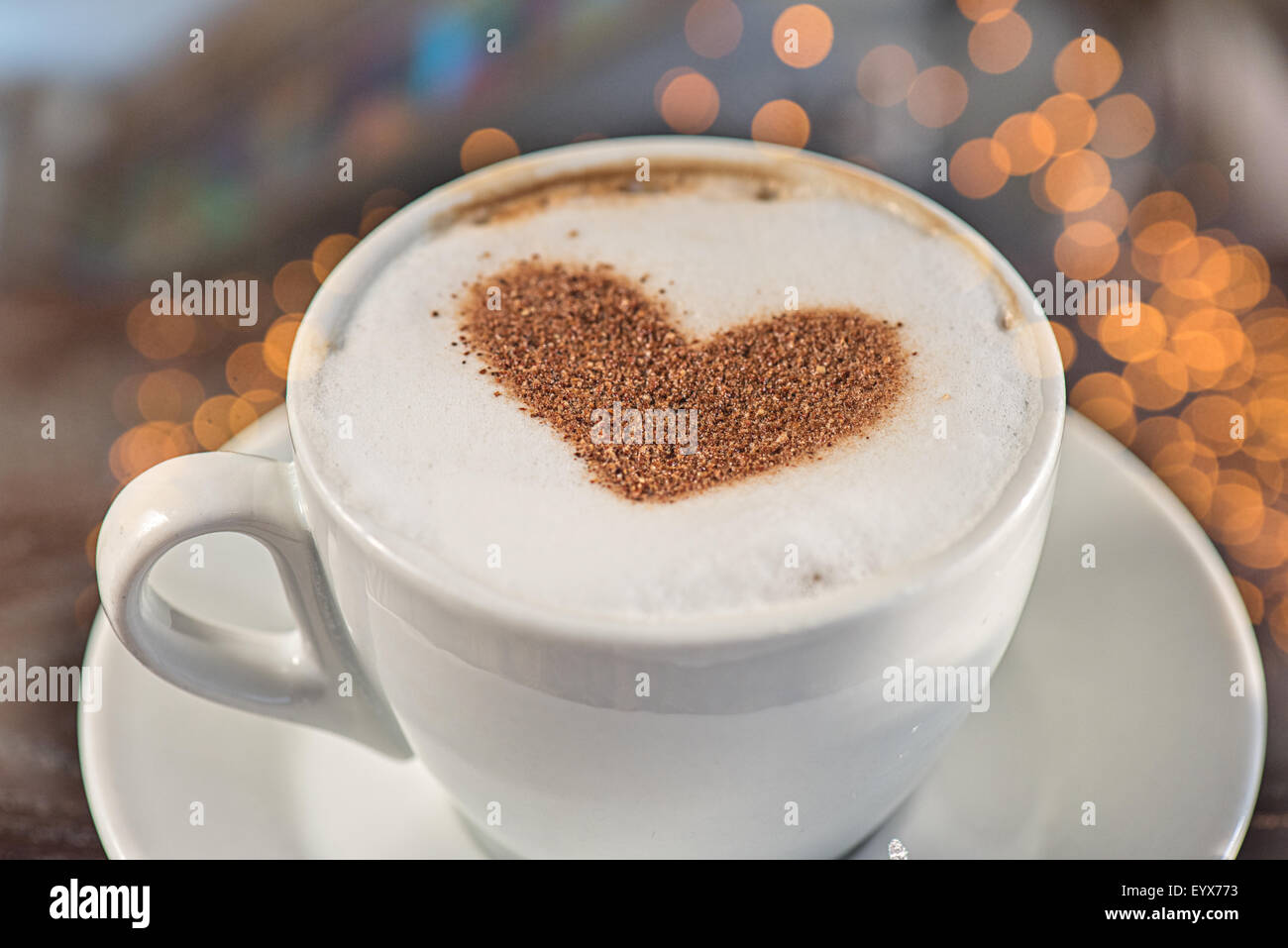 Coffee heart shape Stock Photo - Alamy