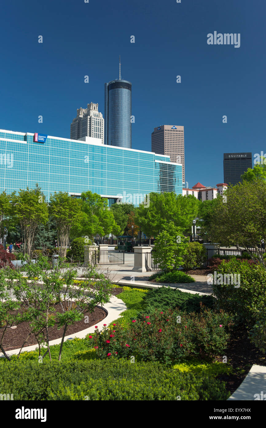 GARDENS PEMBERTON PLACE DOWNTOWN SKYLINE ATLANTA GEORGIA USA Stock ...