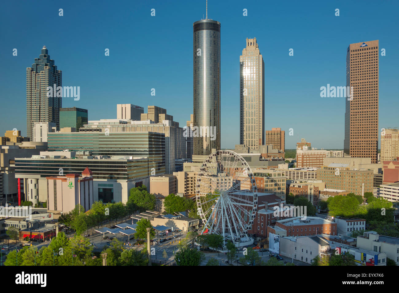 SKYVIEW FERRIS WHEEL CENTENNIAL OLYMPIC PARK DOWNTOWN SKYLINE ATLANTA ...