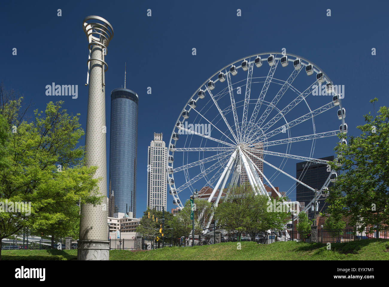 SKYVIEW FERRIS WHEEL CENTENNIAL OLYMPIC PARK DOWNTOWN SKYLINE ATLANTA ...