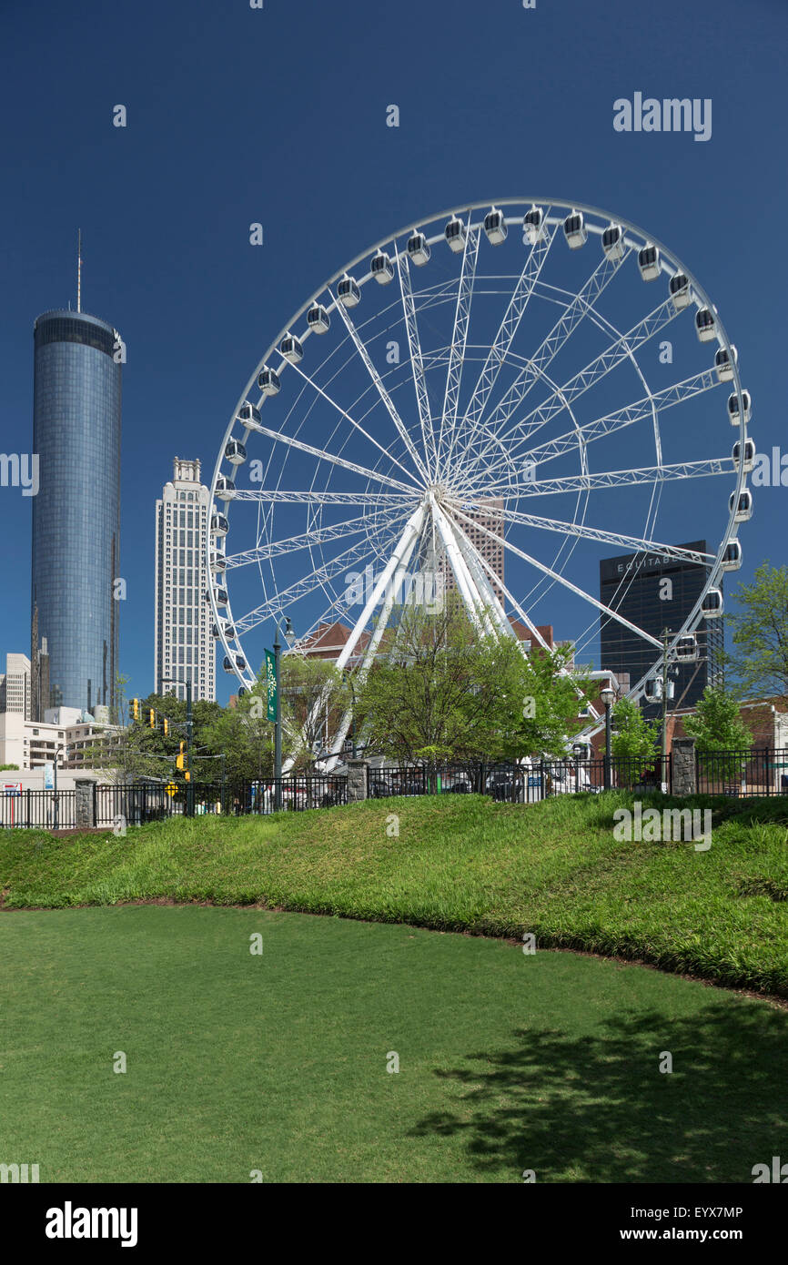 SKYVIEW FERRIS WHEEL CENTENNIAL OLYMPIC PARK DOWNTOWN SKYLINE ATLANTA ...