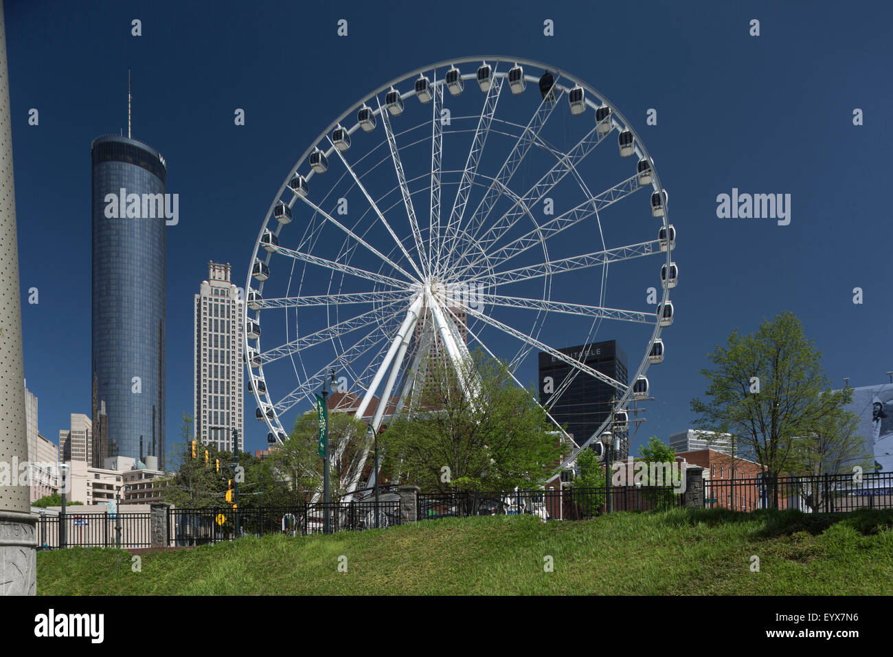 SKYVIEW FERRIS WHEEL CENTENNIAL OLYMPIC PARK DOWNTOWN SKYLINE ATLANTA ...