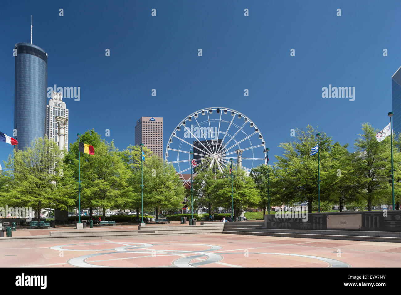 SKYVIEW FERRIS WHEEL CENTENNIAL OLYMPIC PARK DOWNTOWN SKYLINE ATLANTA ...