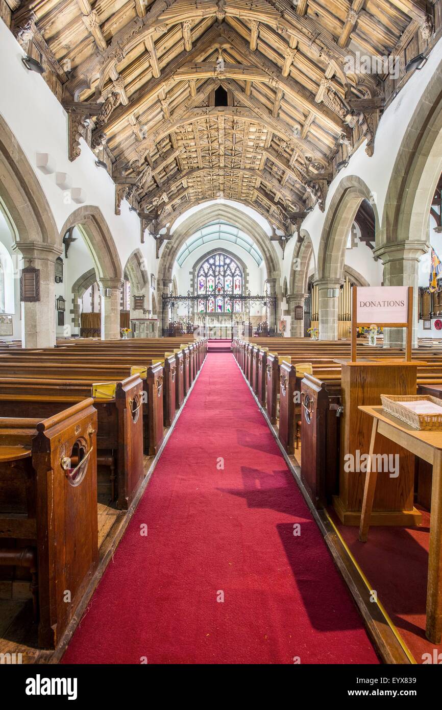 Interior of St Collen's Parish Church Llangollen Gwynedd Stock Photo ...