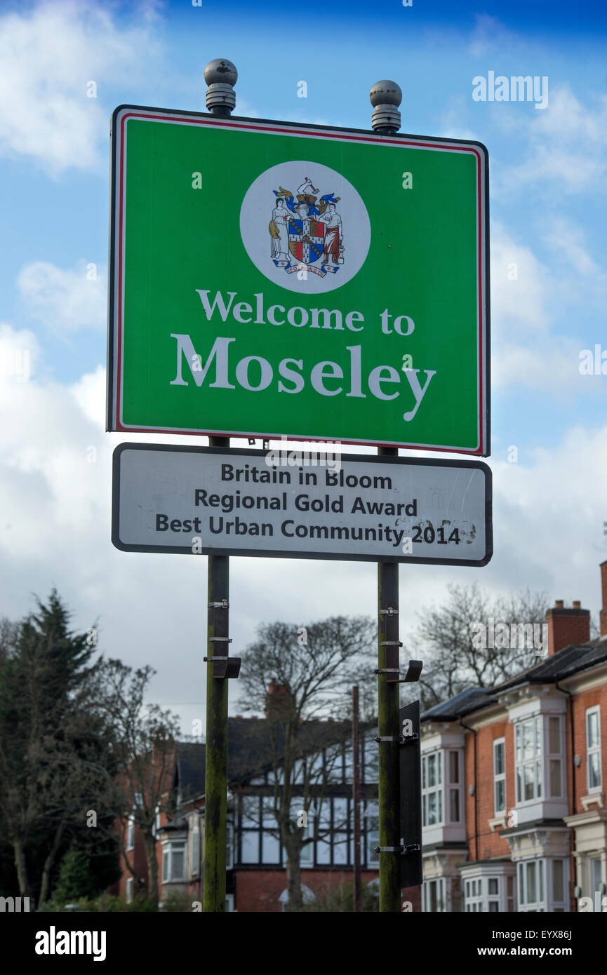 A 'Welcome to Moseley' sign which is being featured in the urban ...
