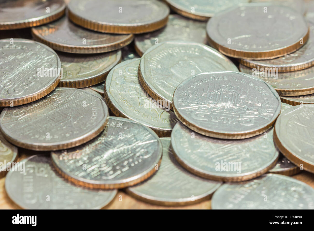 Coins of Thailand. Wat Benchamabophit or the Marble Temple in Bangkok ...