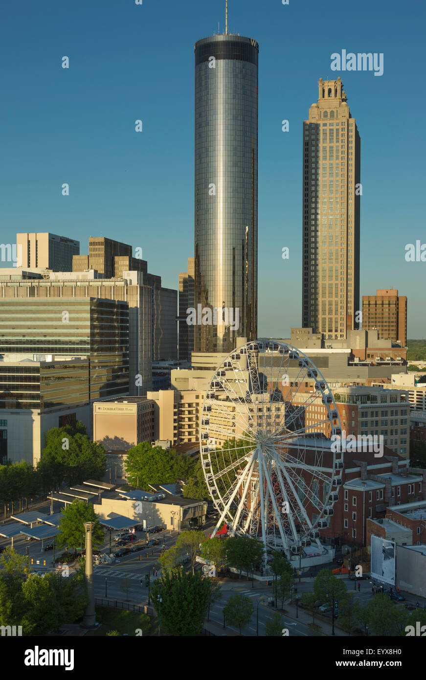 SKYVIEW FERRIS WHEEL CENTENNIAL OLYMPIC PARK DOWNTOWN SKYLINE ATLANTA ...