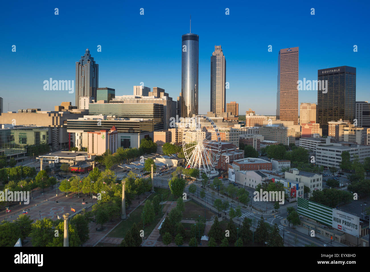 SKYVIEW FERRIS WHEEL CENTENNIAL OLYMPIC PARK DOWNTOWN SKYLINE ATLANTA ...